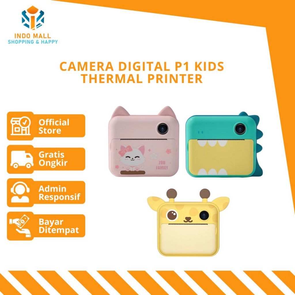 Jual P1 Kids Camera Anak Digital Thermal Printer Mainan Kamera Cetak ...