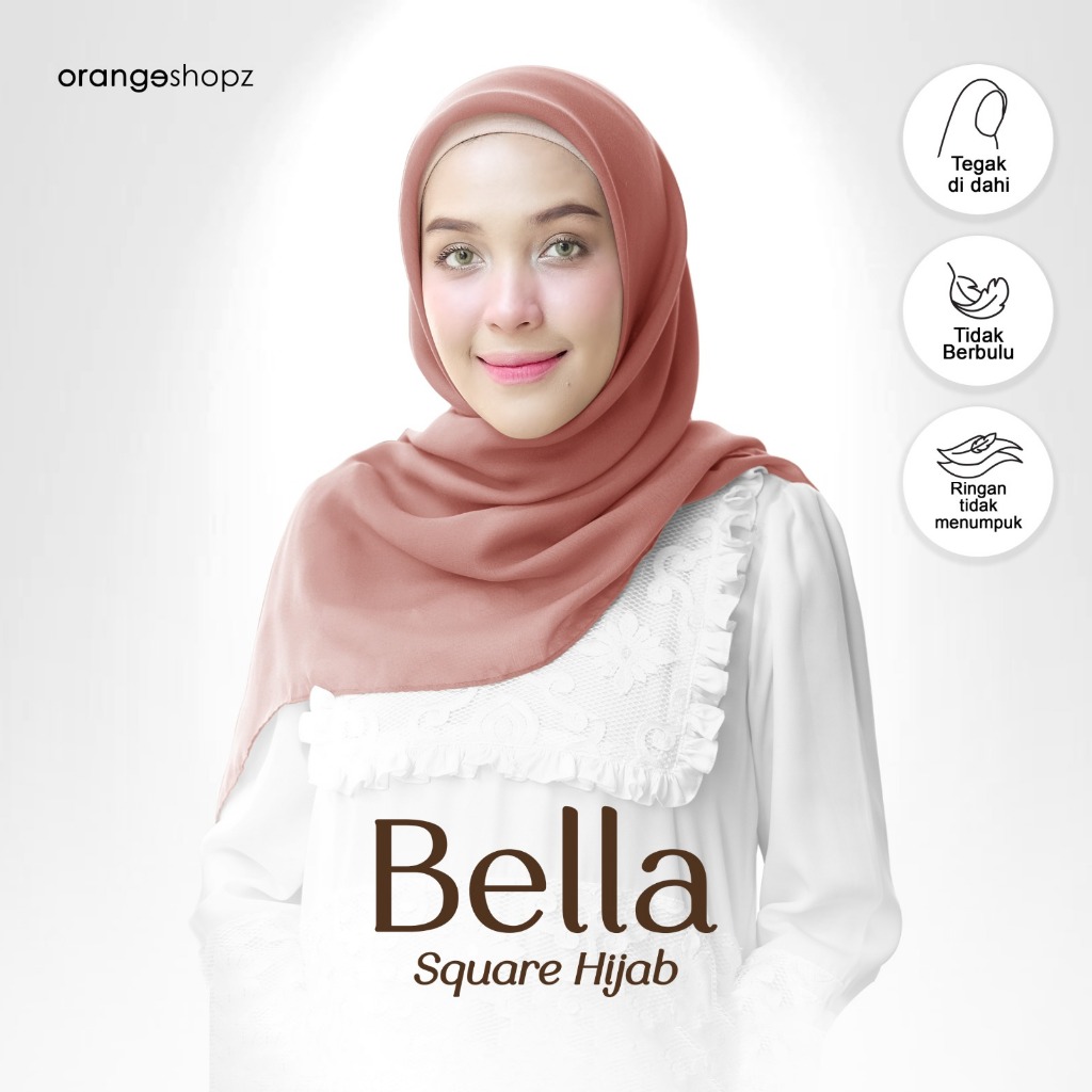 Jual Orangeshopz - Hijab Segiempat Bella Poly Cotton Premium Full Jahit ...