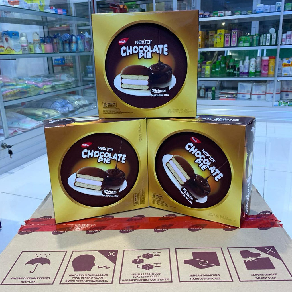 Jual Nextar Chocolate Pie Richoco Maramallow 168g Kaleng | Shopee Indonesia