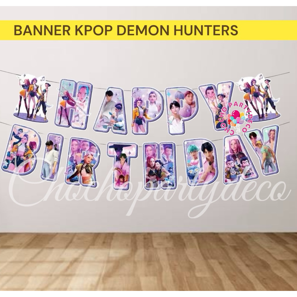 Jual Bunting Flag Happy Birthday KPOP DEMON HUNTERS / Banner Ulang ...