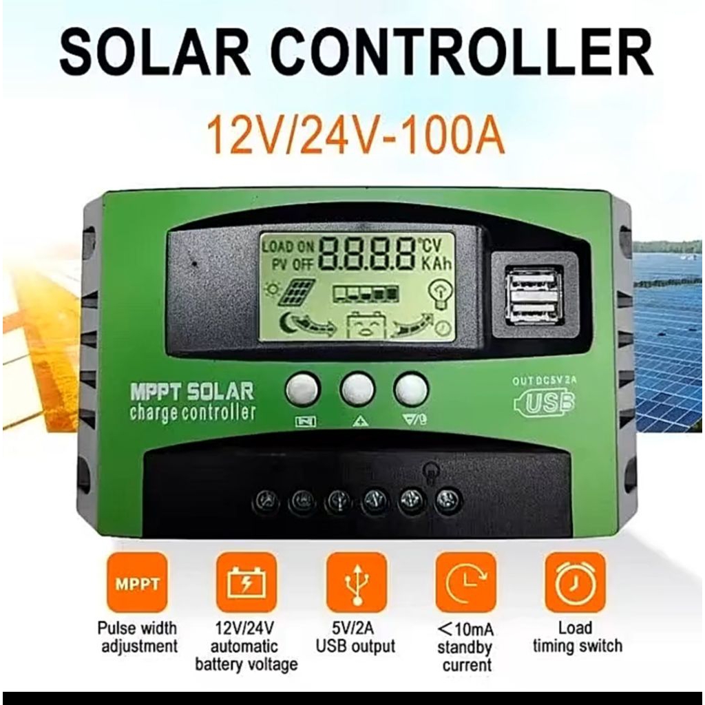Jual MPPT Solar Charge Controller LCD LED Regulator Panel surya ...