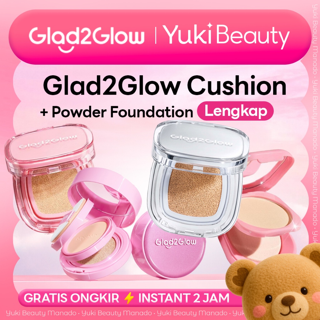 Jual YUKI Manado • GLAD2GLOW Cushion & Powder Foundation Perfect Cover ...