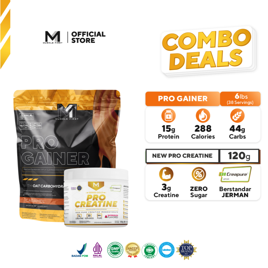Jual [BUNDLE] MUSCLE FIRST Pro Gainer 6lbs + New Pro Creatine Creapure ...