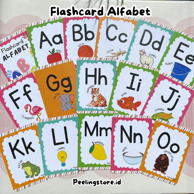 Jual Flashcard Huruf Ajad Huruf Alfabet ABC, Flashcar Anggota Tubu, dan ...