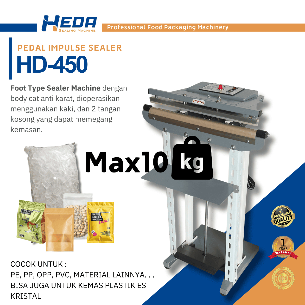 Jual Mesin pedal impulse sealer press plastik es kristal perekat ...