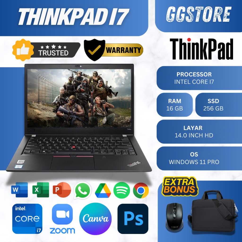 Jual Laptop Lenovo Thinkpad Core i7 | Core i5 / RAM 16GB 1TB SSD Mulus ...