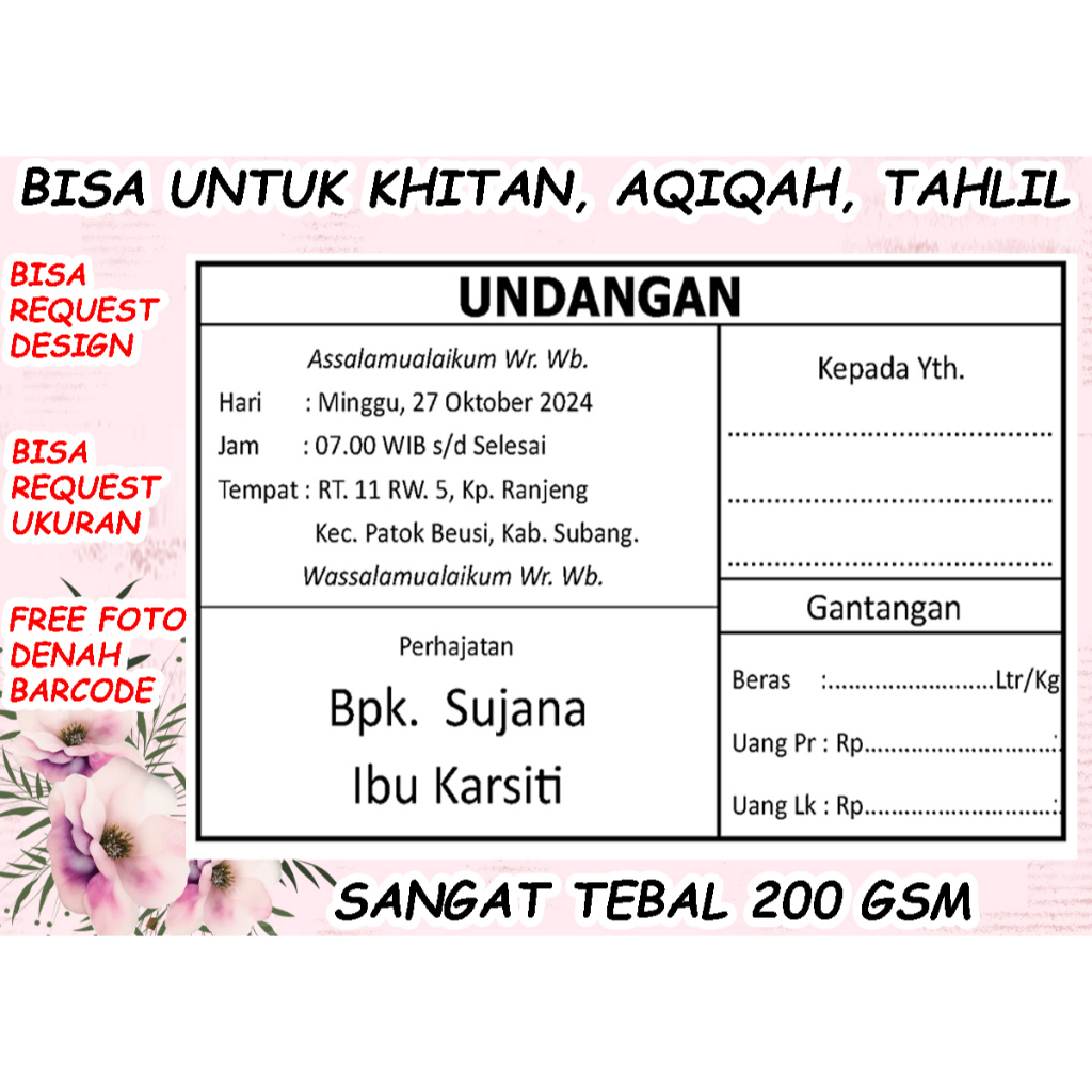 Jual (1-2HARI JADI)[8x5cm](Sangat Tebal, Bisa Custom Barcode, Foto ...
