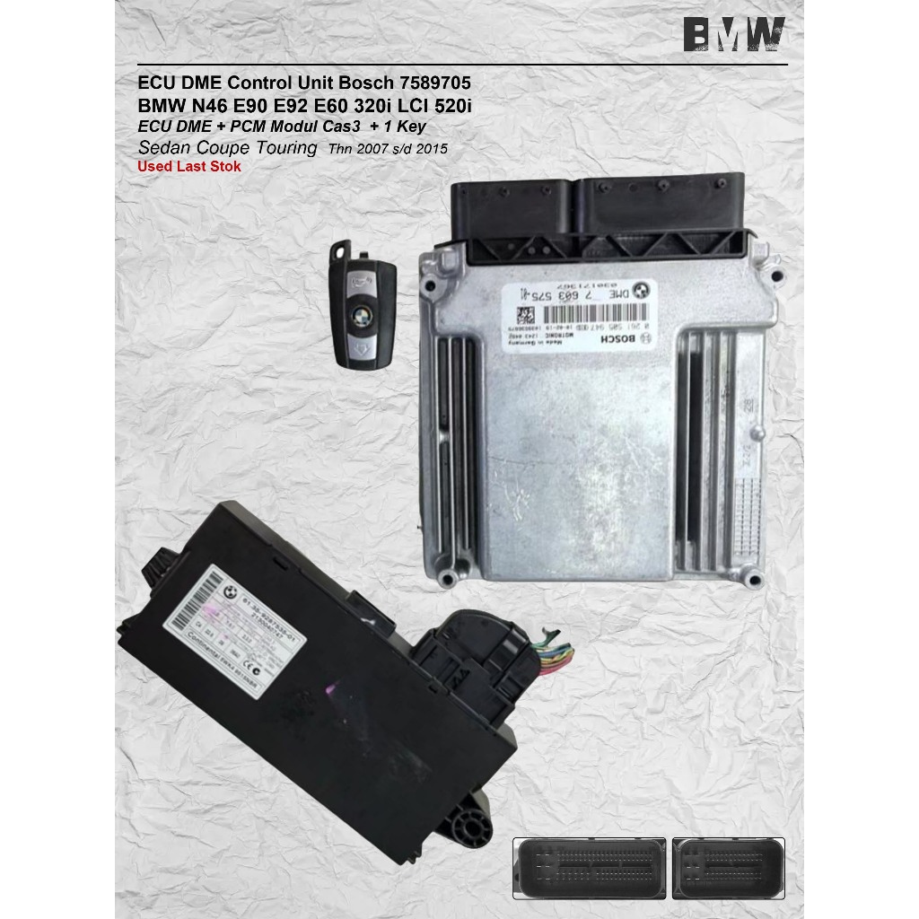 Jual ECU DME Control Unit Bosch 7589705 BMW N46 E90 E92 E60 320i LCI ...