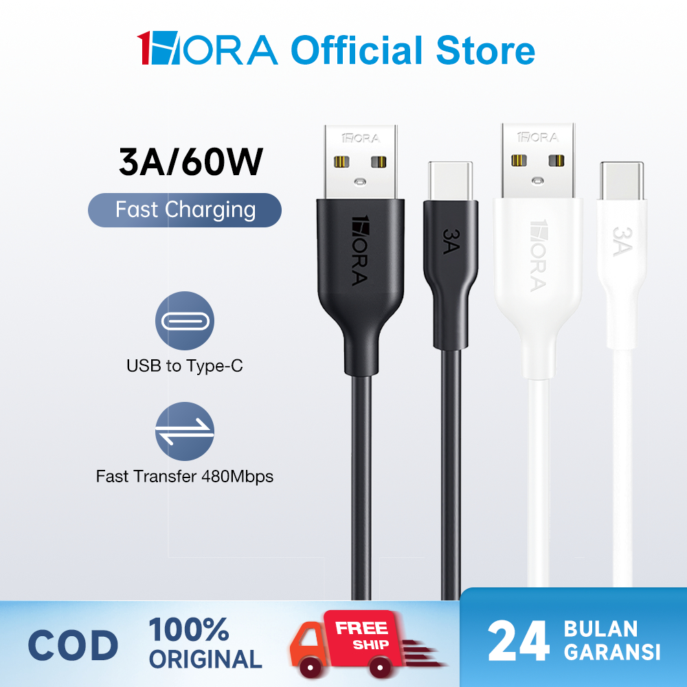 Jual 1HORA 60W Kabel Data USB Type C 3A Fast Charging untuk Oppo Vivo ...