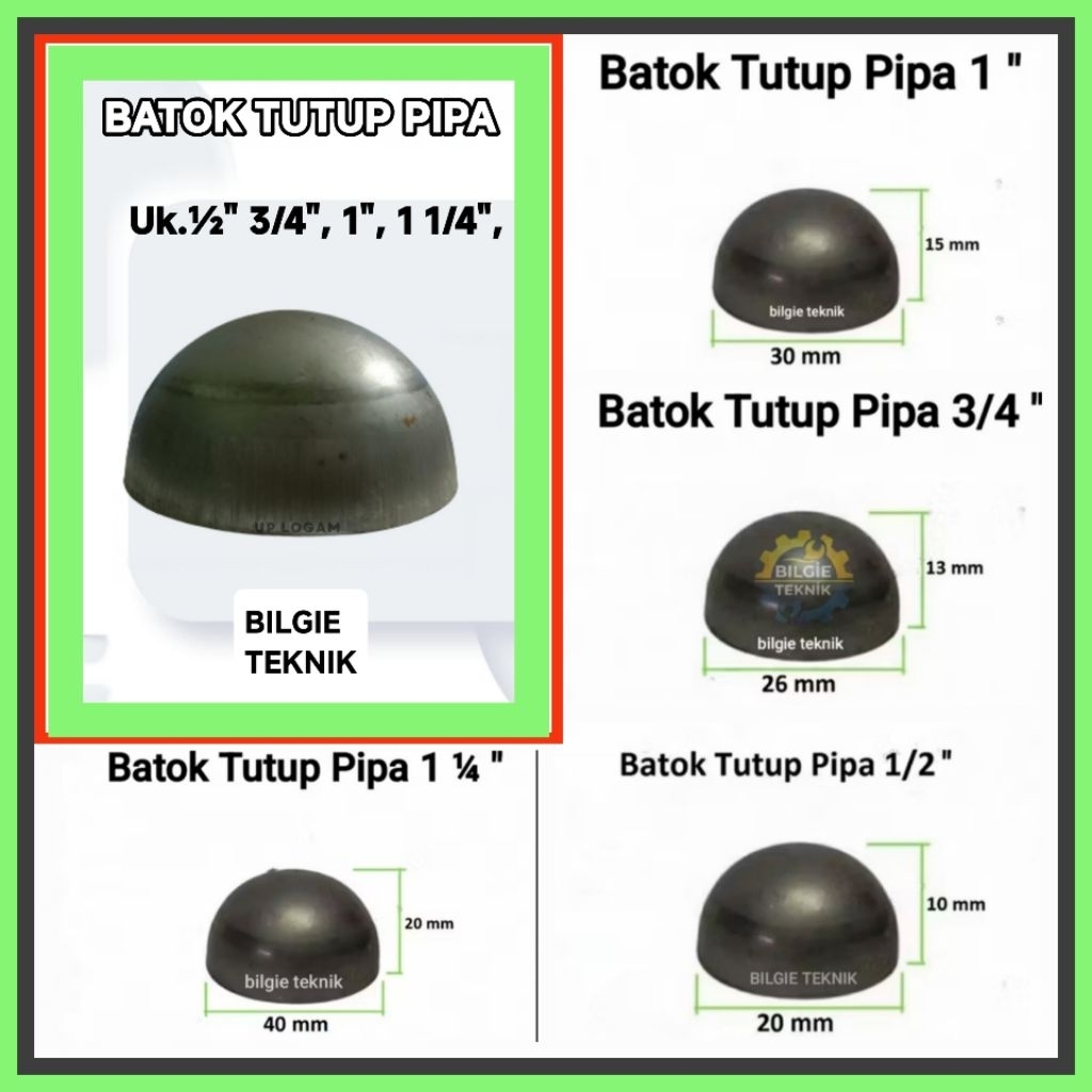 Jual Batok tutup pipa besi setengah lingkaran besi plat Aksesoris ...
