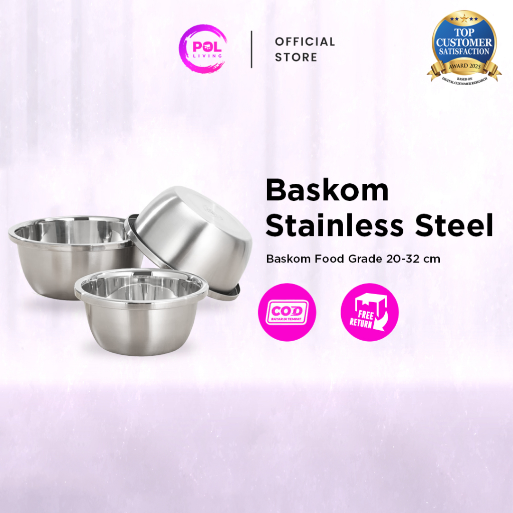 Jual POL - Baskom Stainless Steel Food Grade 20-32cm | Shopee Indonesia