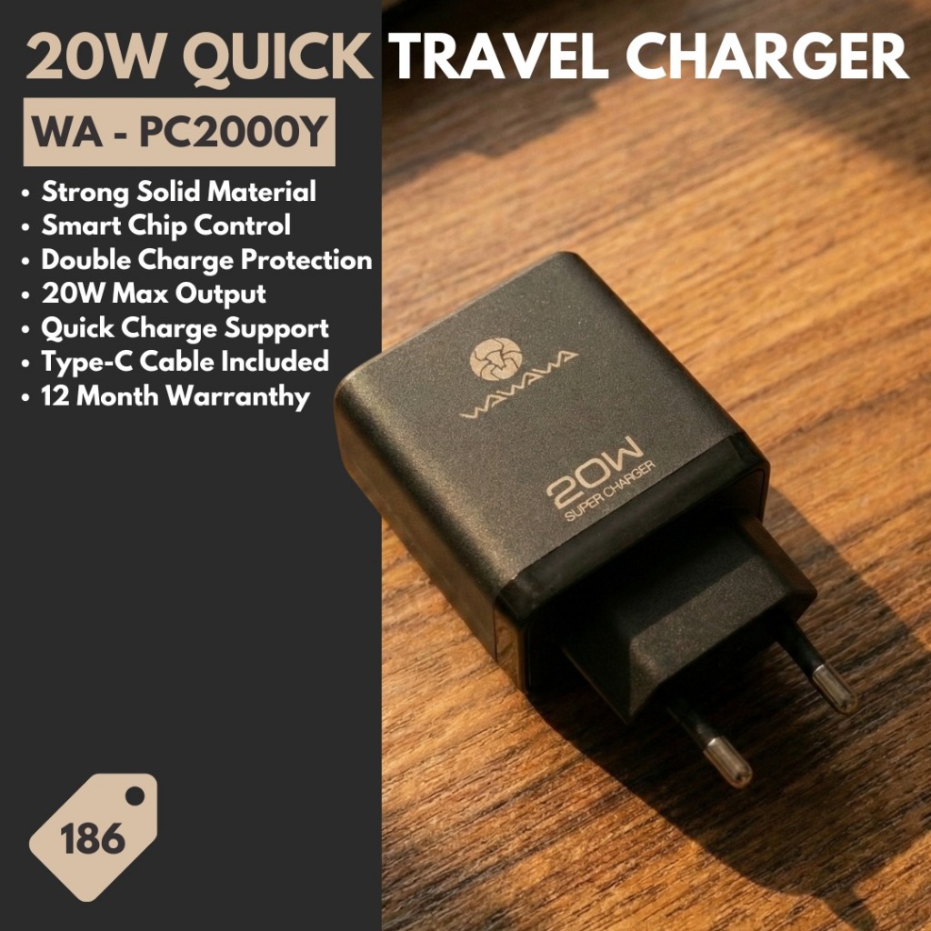 Jual WAWAWA PC2000Y TYPE C 20W Fast Charging | Shopee Indonesia
