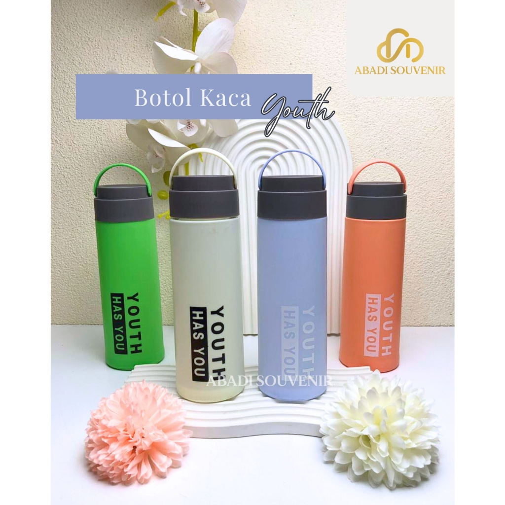 Jual Botol Youth Botol Minum Kaca Estetik Box Ivory | Shopee Indonesia
