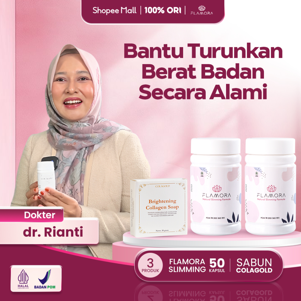 Jual Flamora Pelangsing Alami | Kapsul Pelangsing Badan Herbal | Free ...
