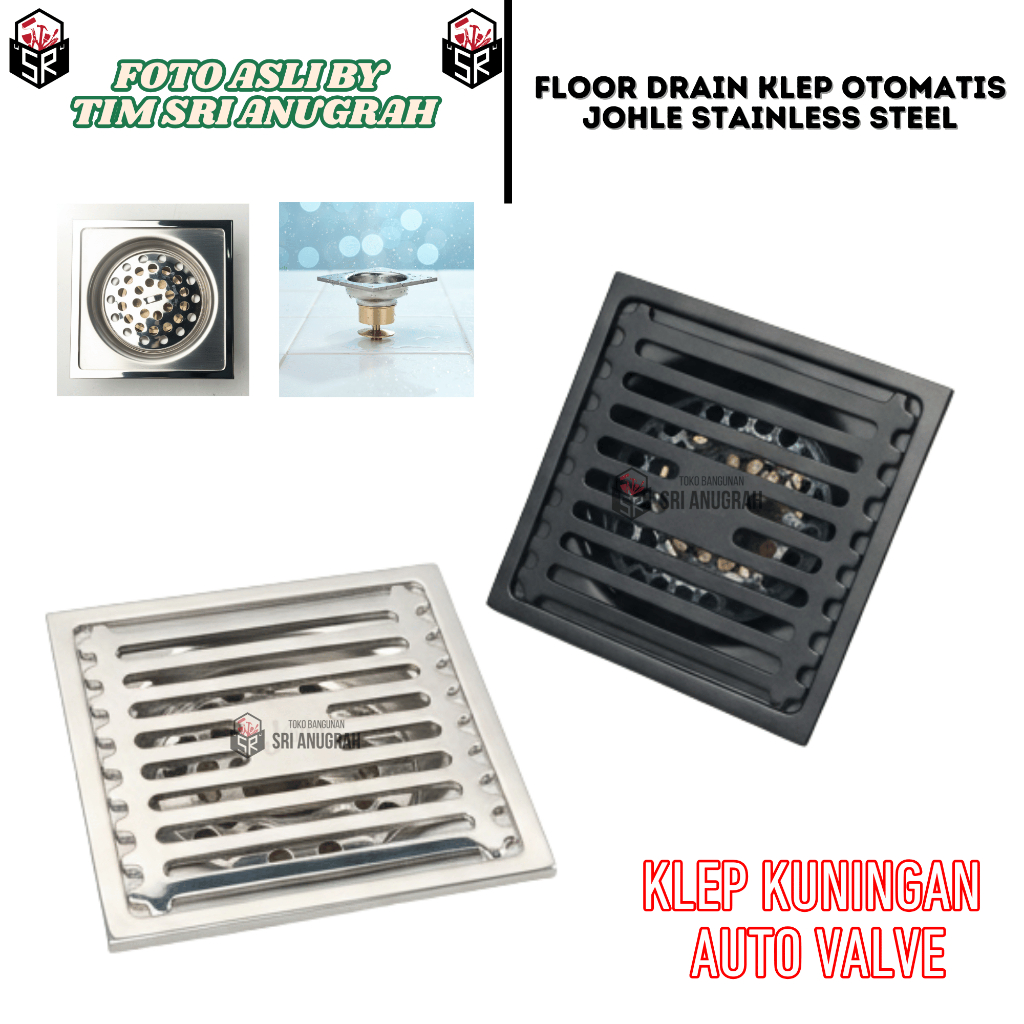 Jual JOHLE Floor Drain Saringan Got Lantai Kamar Mandi Stainless Steel ...