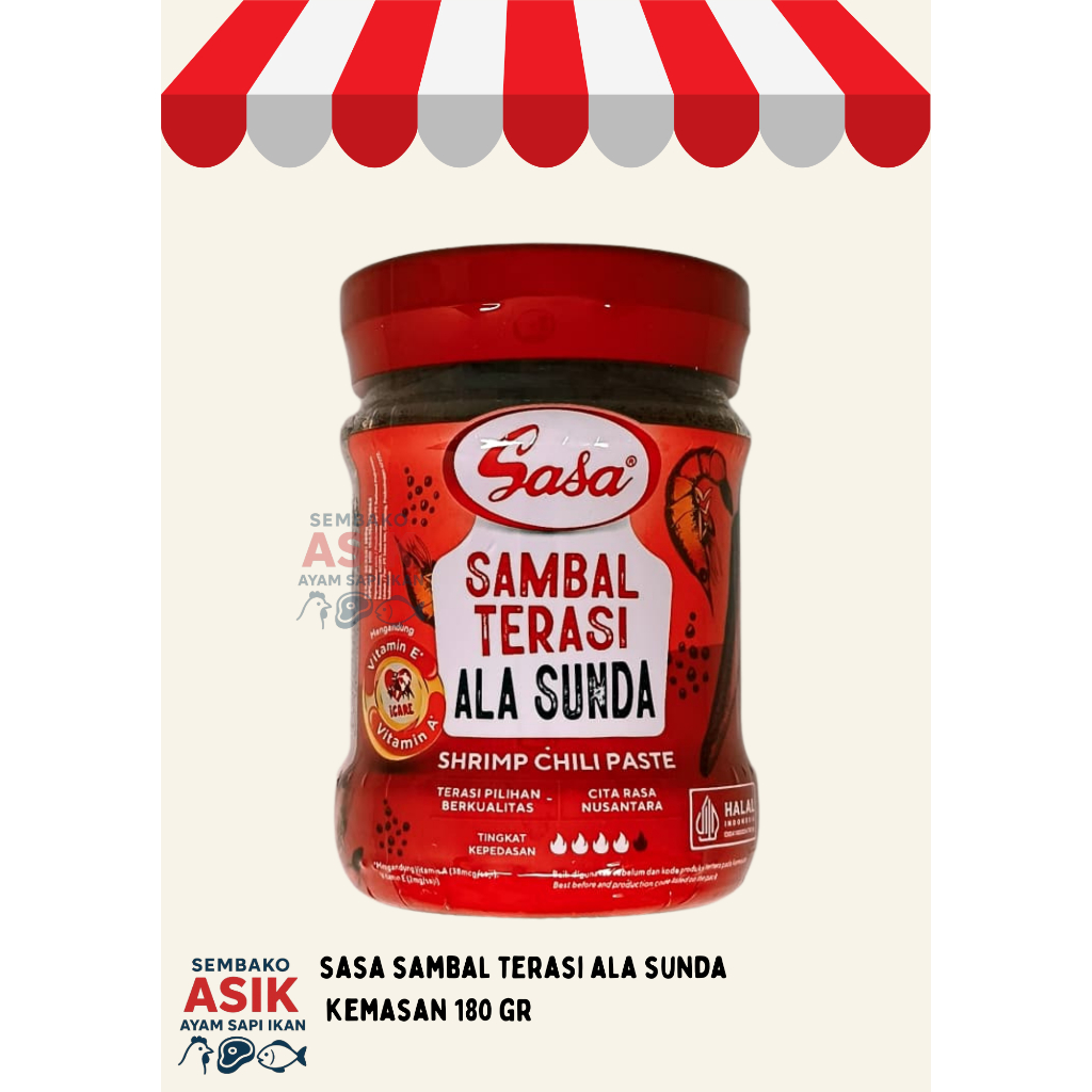 Jual SASA Sambal Terasi Ala Sunda Kemasan Botol Kaca 180 gr | Shopee ...