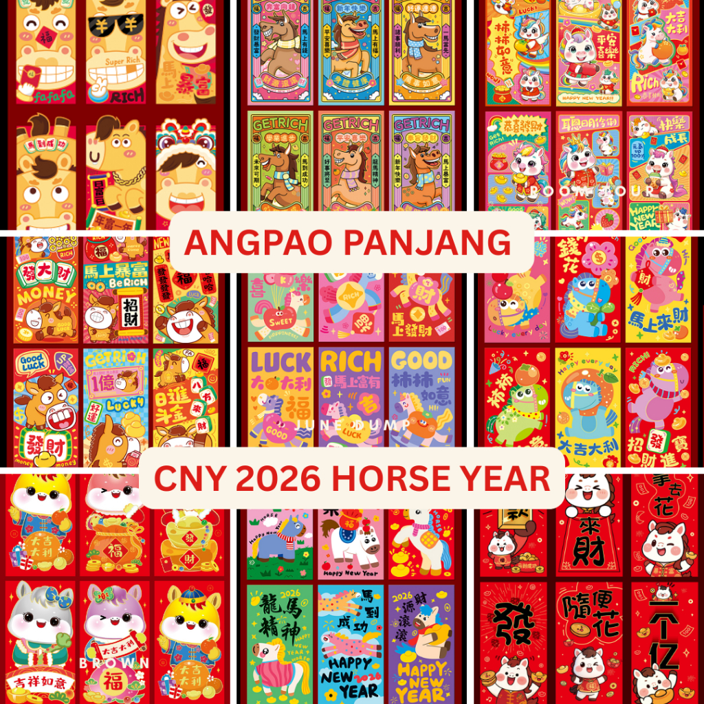 Jual Angpao panjang CNY sincia 2026 tahun shio kuda chinese new year ...