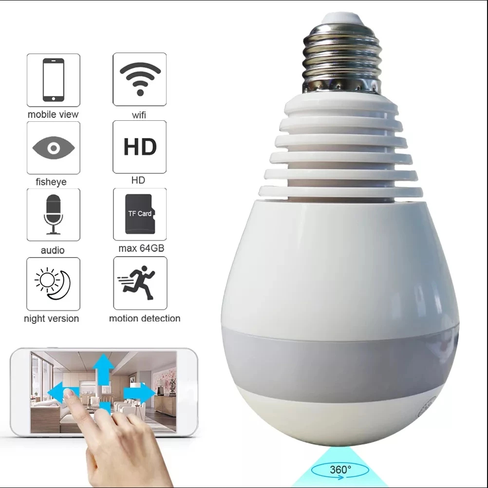 Jual CCTV Lampu Bohlam V380 Pro Support Wifi IP Camera Infrared dan ...