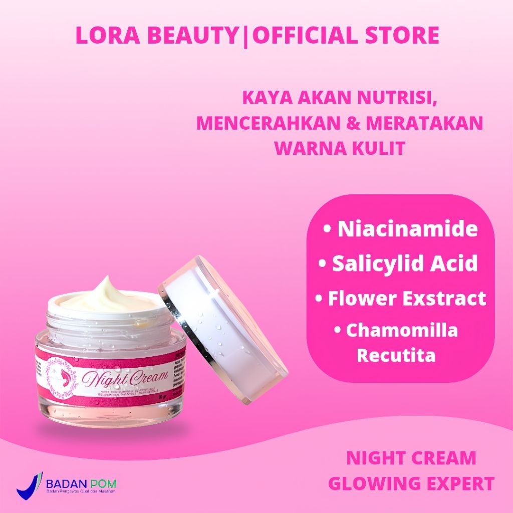 Jual Night Cream LORA BEAUTY (KRIM MALAM) | Shopee Indonesia