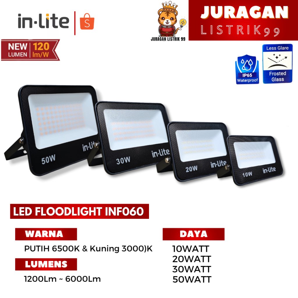 Jual INLITE - LAMPU SOROT FLOODLIGHT LED INF060 10WATT / 20WATT ...