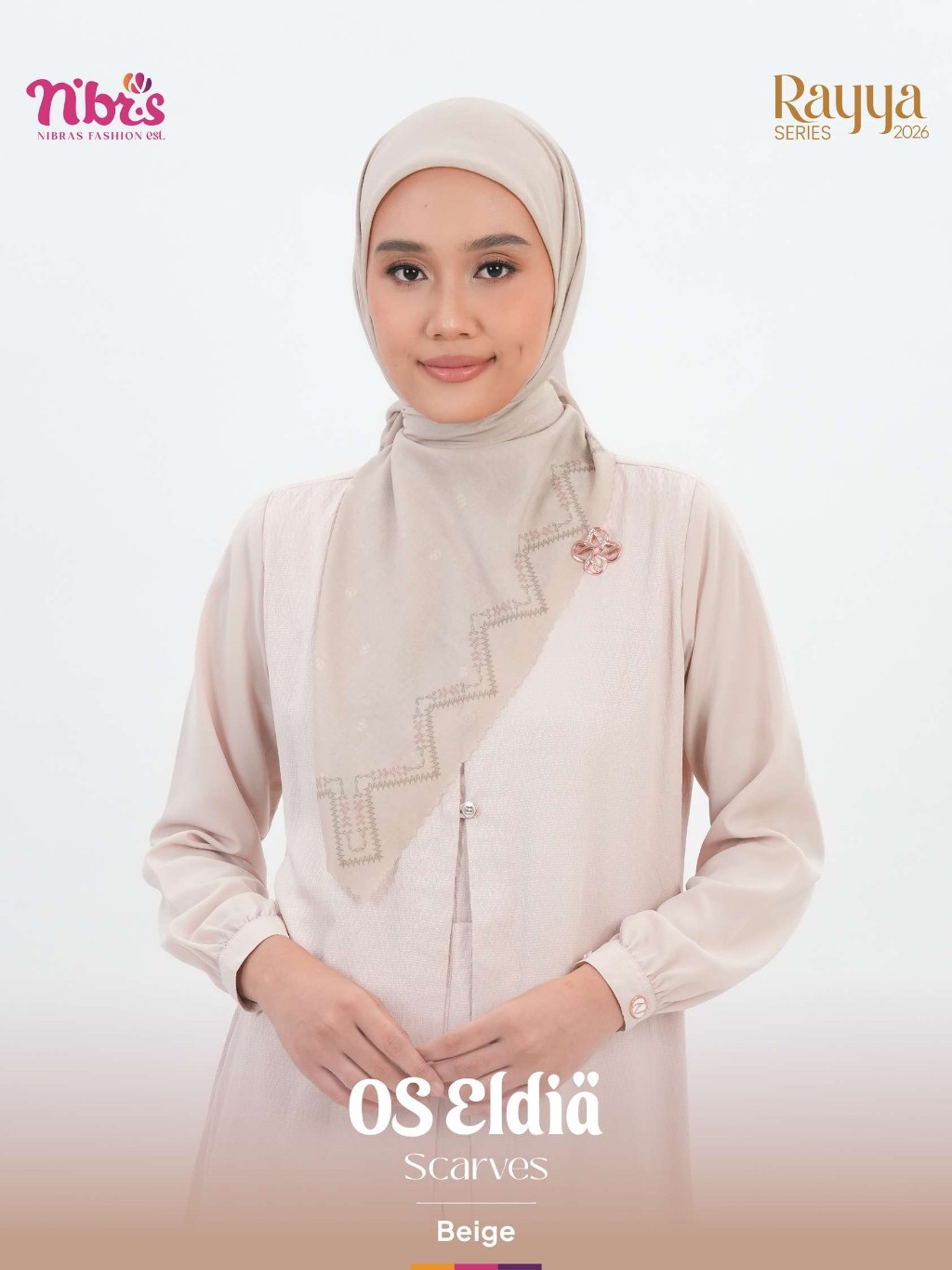 Jual Nibras - Eldia Scarves Kerudung Hijab Segi Empat Motif Light Olive ...