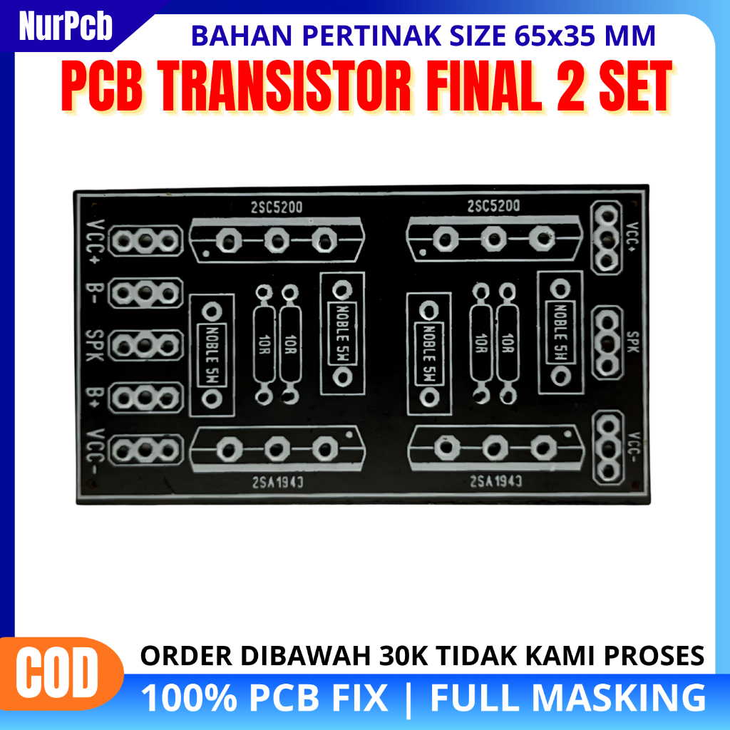 Jual NUR PCB - PCB Transistor Final 2 Set Toshiba 2SC5200 2SA1943 ...