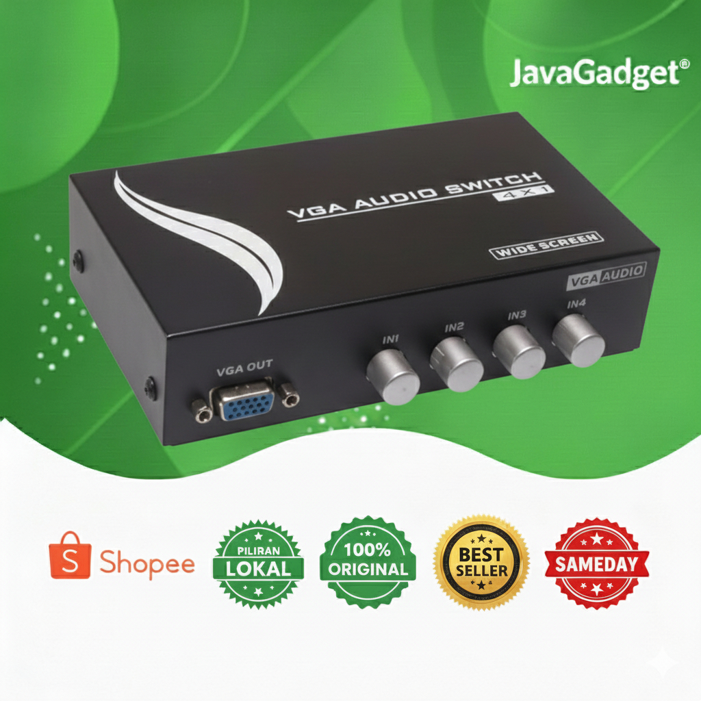 Jual VGA Switch Manual 4 Port Switcher Splitter 4 Input to 1 Output ...