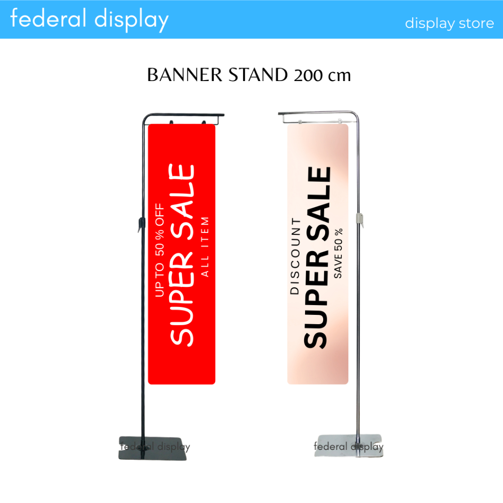 Jual DISPLAY SUPERMARKET FLOOR BANNER STAND TINGGI 200 CM | Shopee ...
