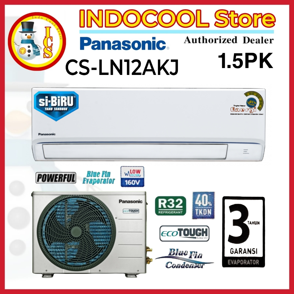 Jual Ac Panasonic Split 1.5PK CS-LN12AKJ Si Biru EcoTough R32 | Shopee ...