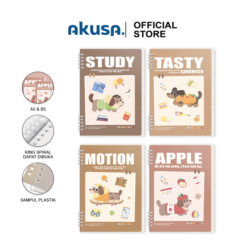 Jual AKUSA Binder Note A5/B5 60 lembar Binder Catatan Kuliah Kantor ...