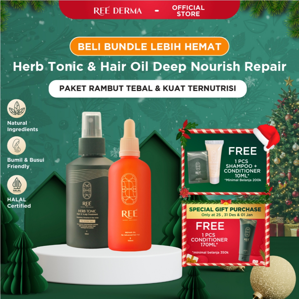 Jual Ree Derma Wellness - Bundle Special Price - Hair Oil Repair 100ml ...