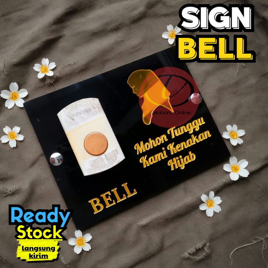 Jual Tulisan Pencet Bell Atau Papan Tanda Bell Papan Petunjuk Bell Bell ...