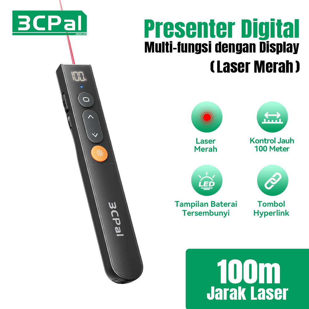 Jual 3CPAL Laser Pointer Presentasi 2 Warna Hijau Merah Wireless Remote ...