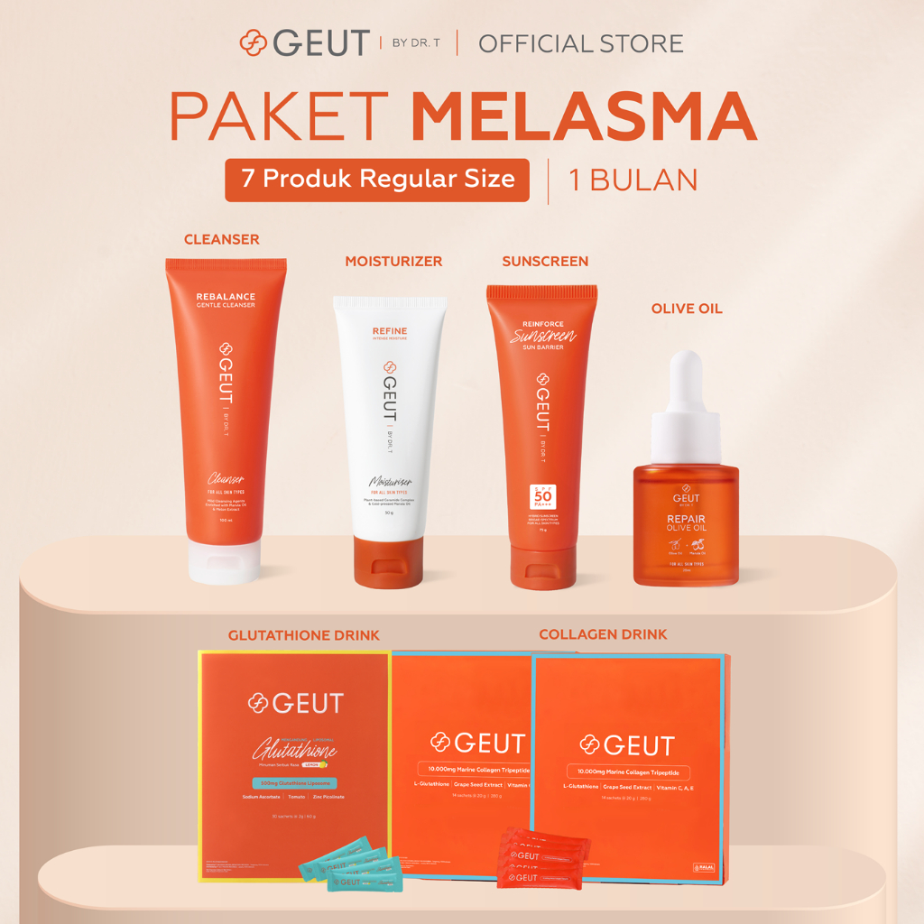Jual GEUT MELASMA Set 7pcs (Cleanser 100ml + Moisturizer 50g ...