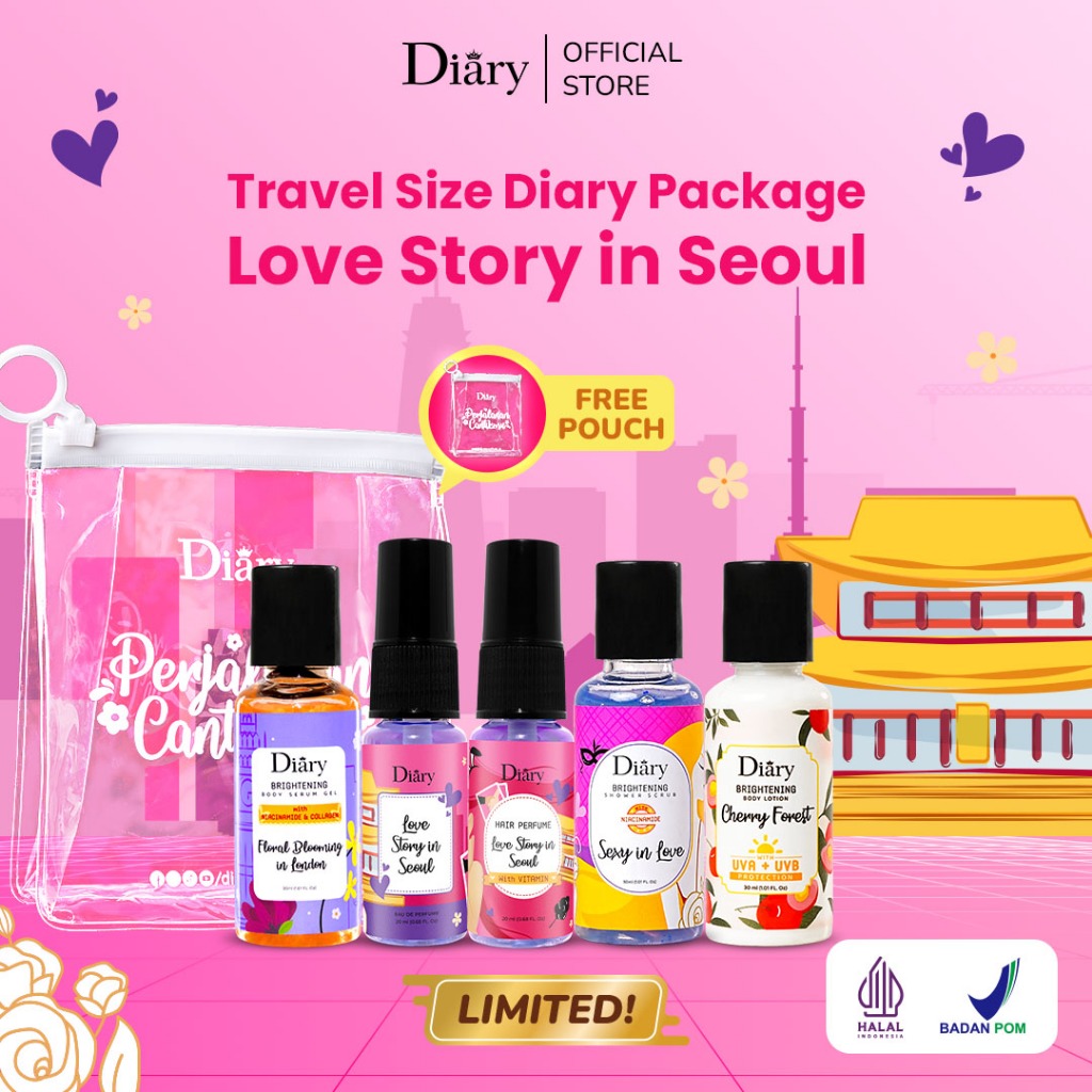 Jual Diary Paket Travel Size Package 5 IN 1 - FREE POUCH Eau De Perfume ...