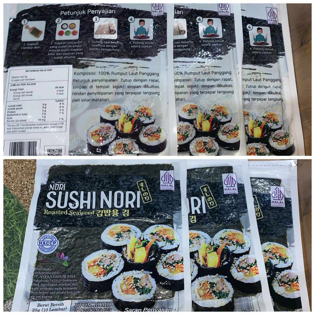 Jual Sushi Nori isi 20 Lembar merk JAVA Halal Nori rumput laut dried ...