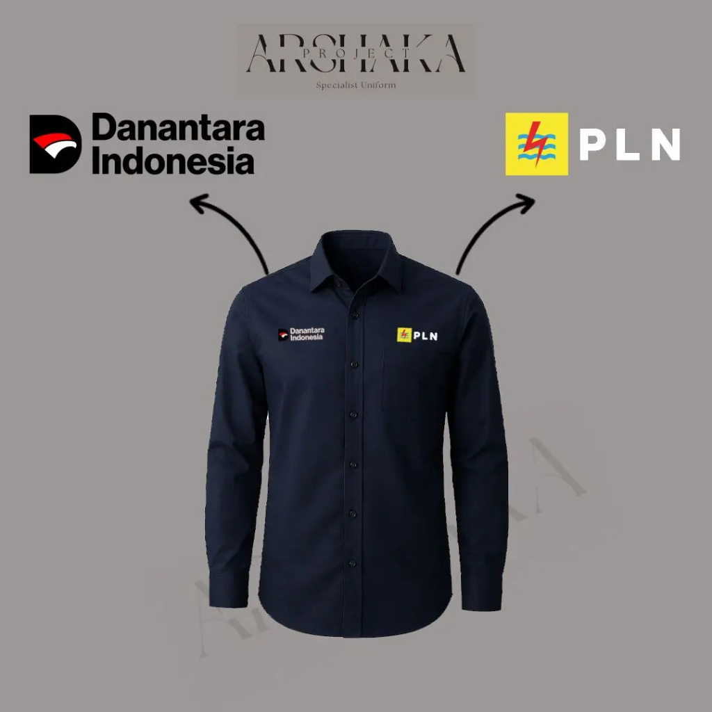 Jual Kemeja Kerja Seragam PLN Danantara Indonesia Warna Navy untuk ...
