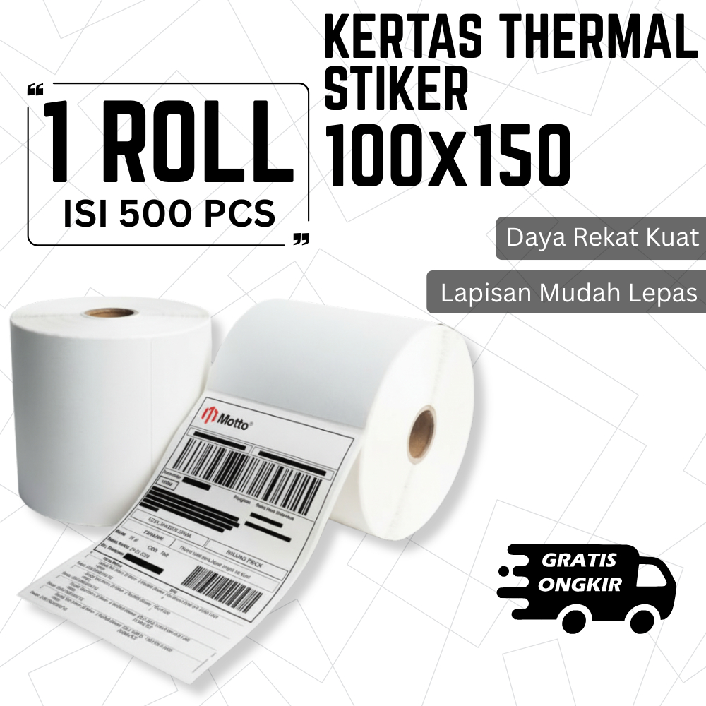 Jual Kertas Thermal Roll 100x150 500pcs - Lebel Stiker - Perekat Kuat ...