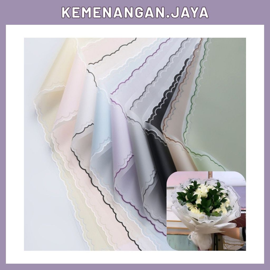 Jual Kertas Buket Bunga Varian List Cloud Awan Frame Transparan Flower ...