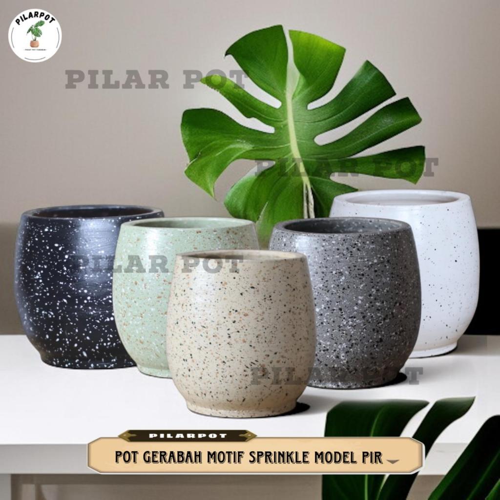 Jual POT BUNGA GERABAH TANAH LIAT MODEL PIR KOMBINASI D16 T18 - GERABAH ...