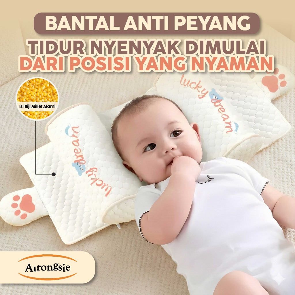 Jual Airongsie Baby Sleep Support Pillow – Bantal Bayi Isi Millet Alami ...