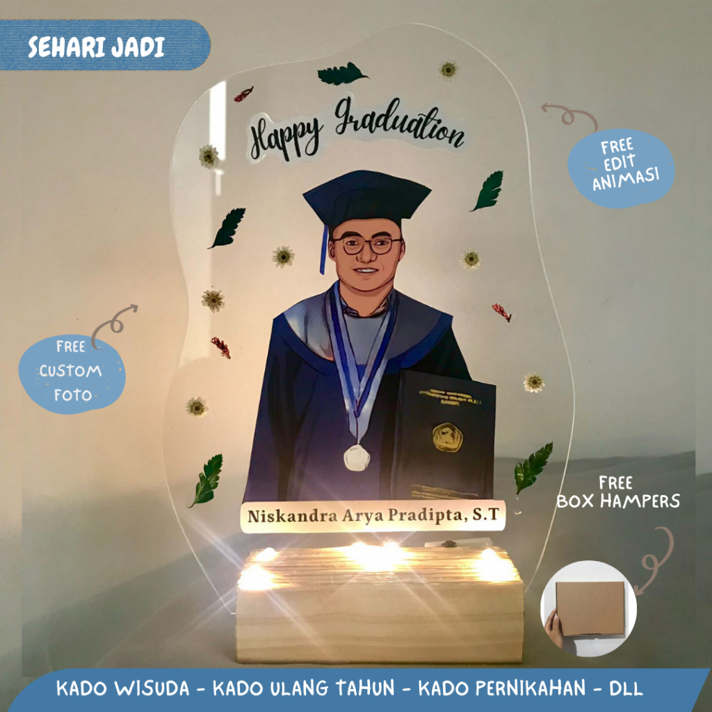 Jual Acrylic Custom ukuran 15x20 kado wisuda, pernikahan, ulangtahun ...