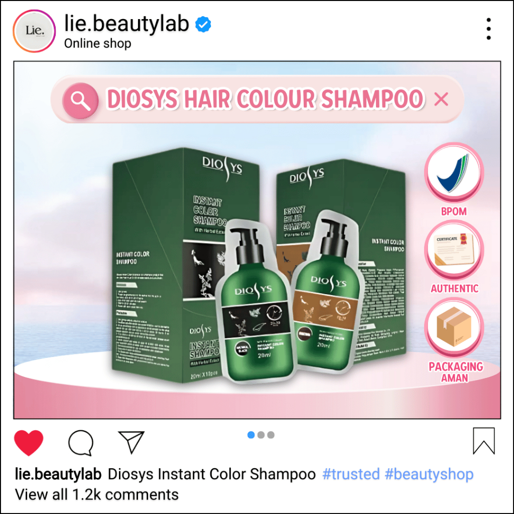 Jual Diosys Instant Hair Color Shampoo penghilang uban pewarna rambut ...