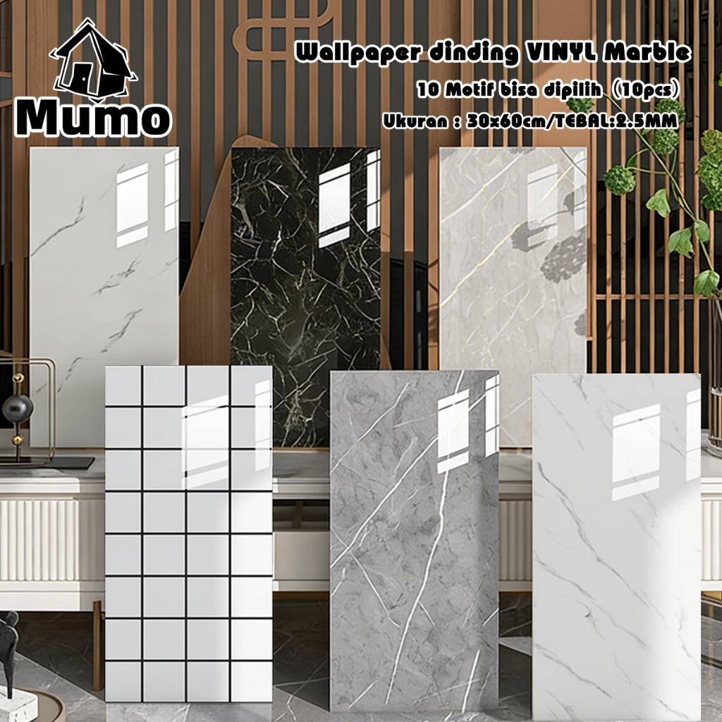 Jual MUMO [PAKET ISI 10PCS] Wallpaper Dinding Vinyl Marble 30X60cm ...