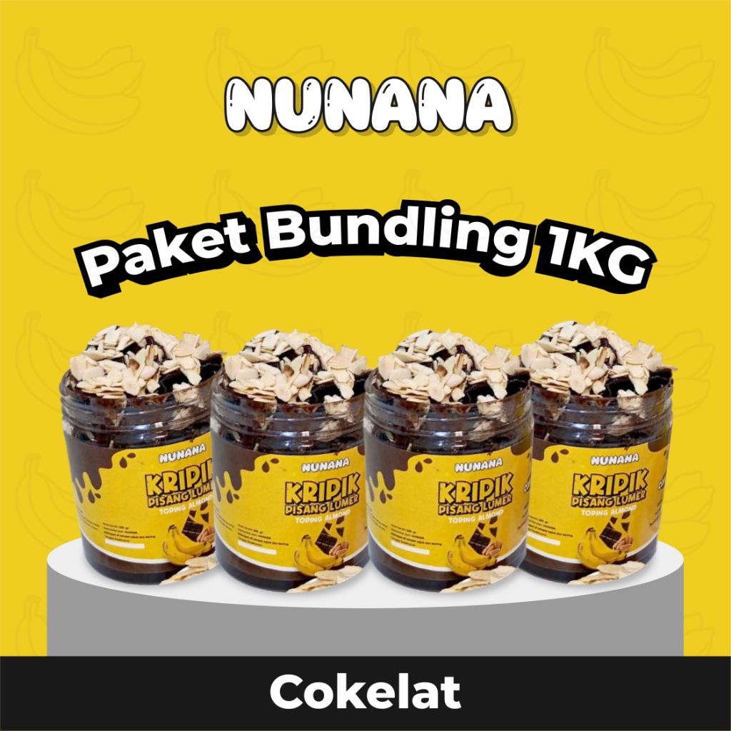 Jual PROMO Paket Bundling 1KG, Kripik Pisang Coklat Lumer Toping Almond ...