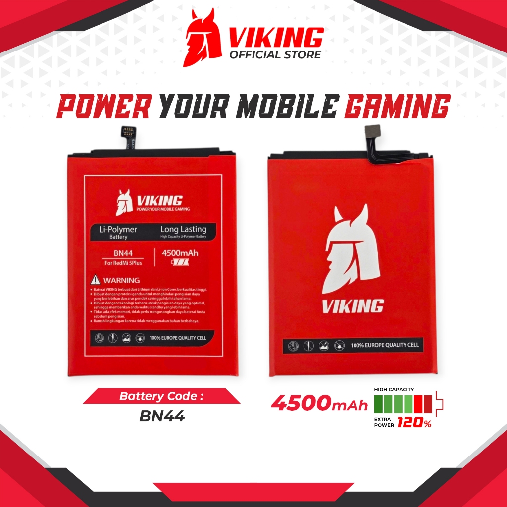 Jual VIKING Baterai BN44 Double Power for XiaoMi Redmi 5+ 5 Plus Batre ...