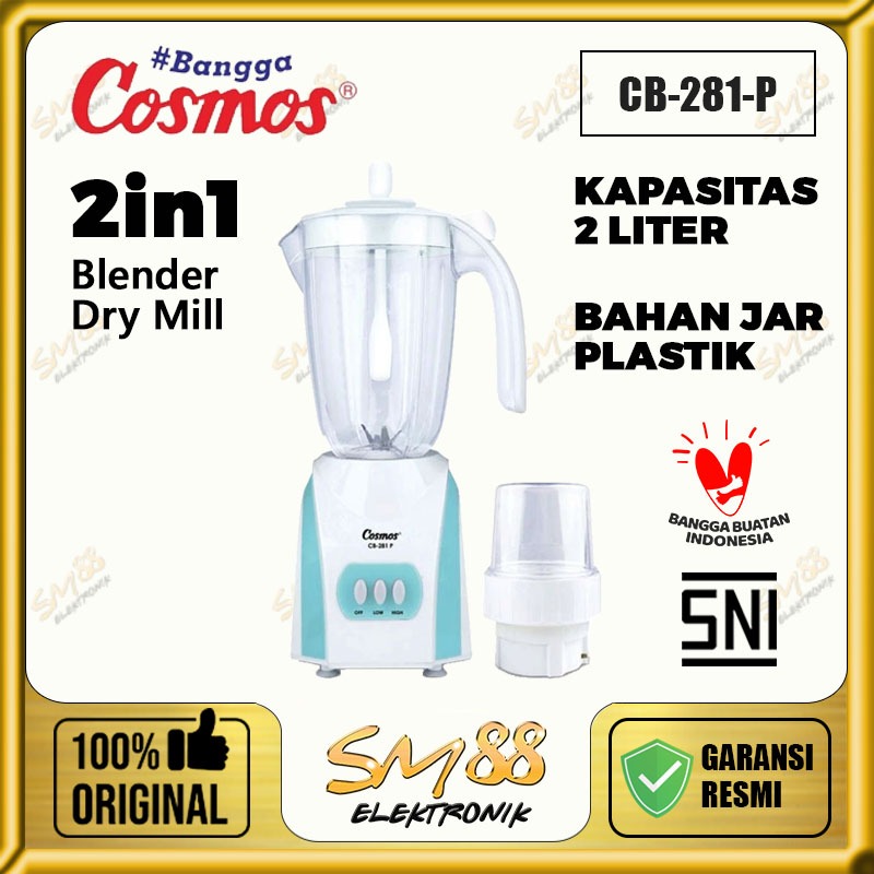 Jual COSMOS CB-281-P Blender Plastik 3in1 Kapasitas 2 Liter | Shopee ...