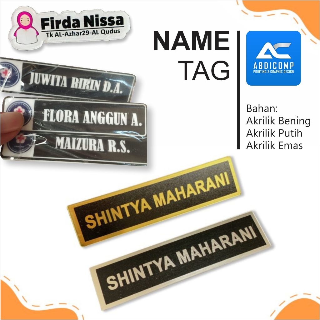 Jual Nama Dada - Nametag Name Tag - Papan Nama Dada Gravoply - Gold ...
