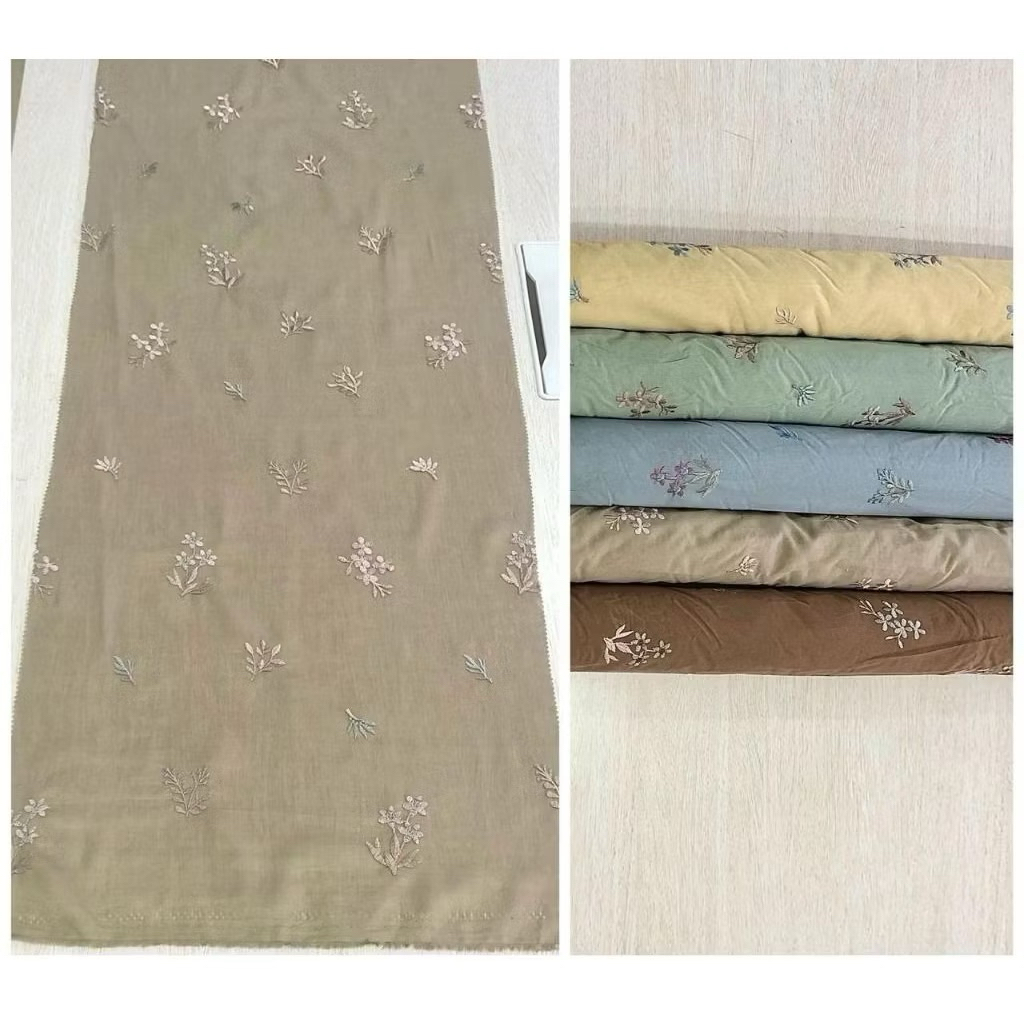 Jual KAIN BAHAN TENCEL BORDIR MOTIF TERBARU/BAHAN PEAPER GAMIS,KEBAYA ...