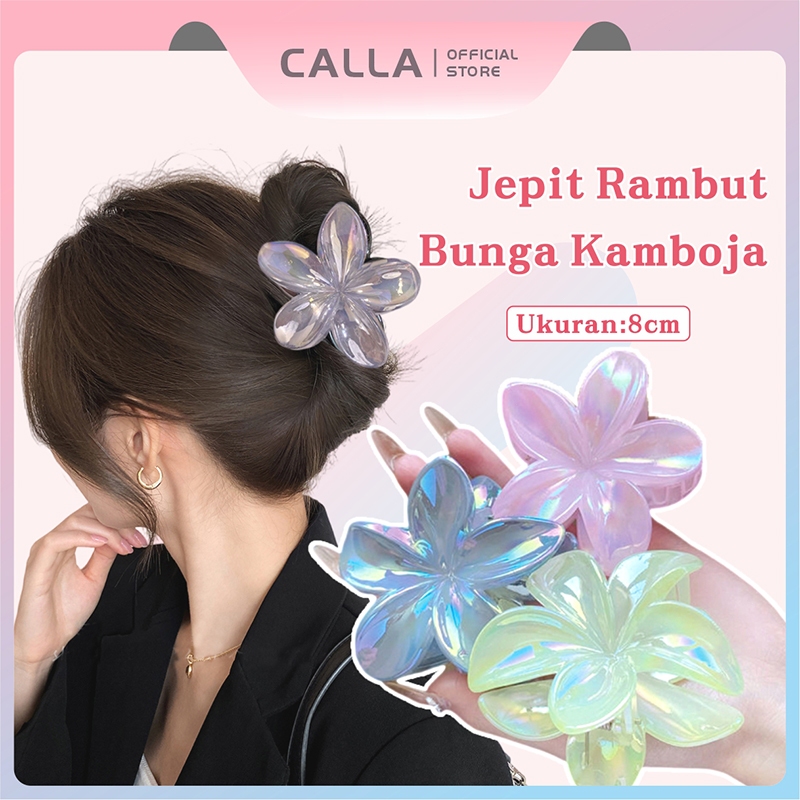 Jual Calla Jepit Rambut Bunga Kamboja 8cm /Jepit Rambut Akrilik Warna ...
